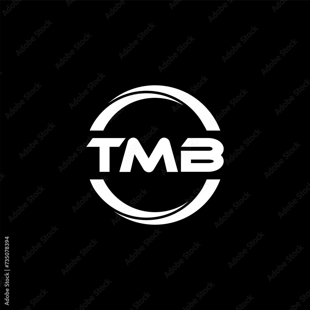 TMB letter logo design with black background in illustrator, cube logo ...