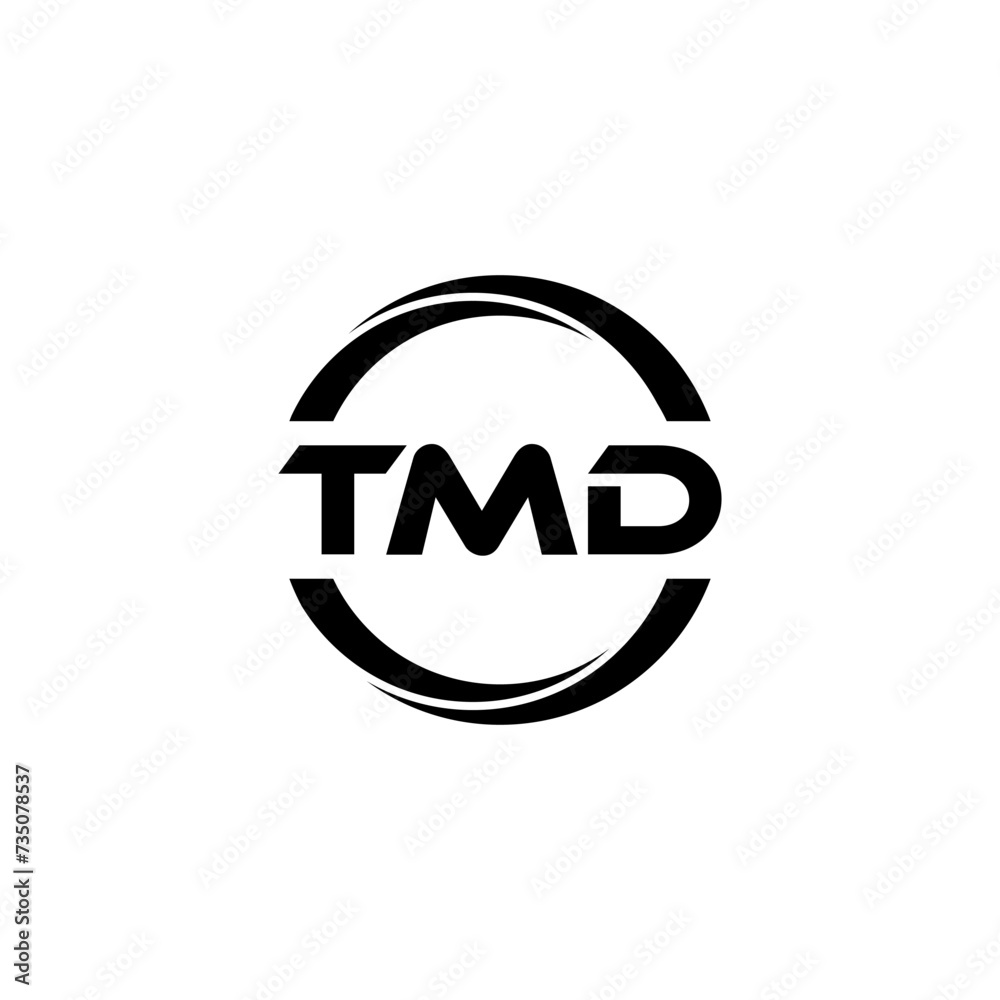 TMD letter logo design with white background in illustrator, cube logo ...