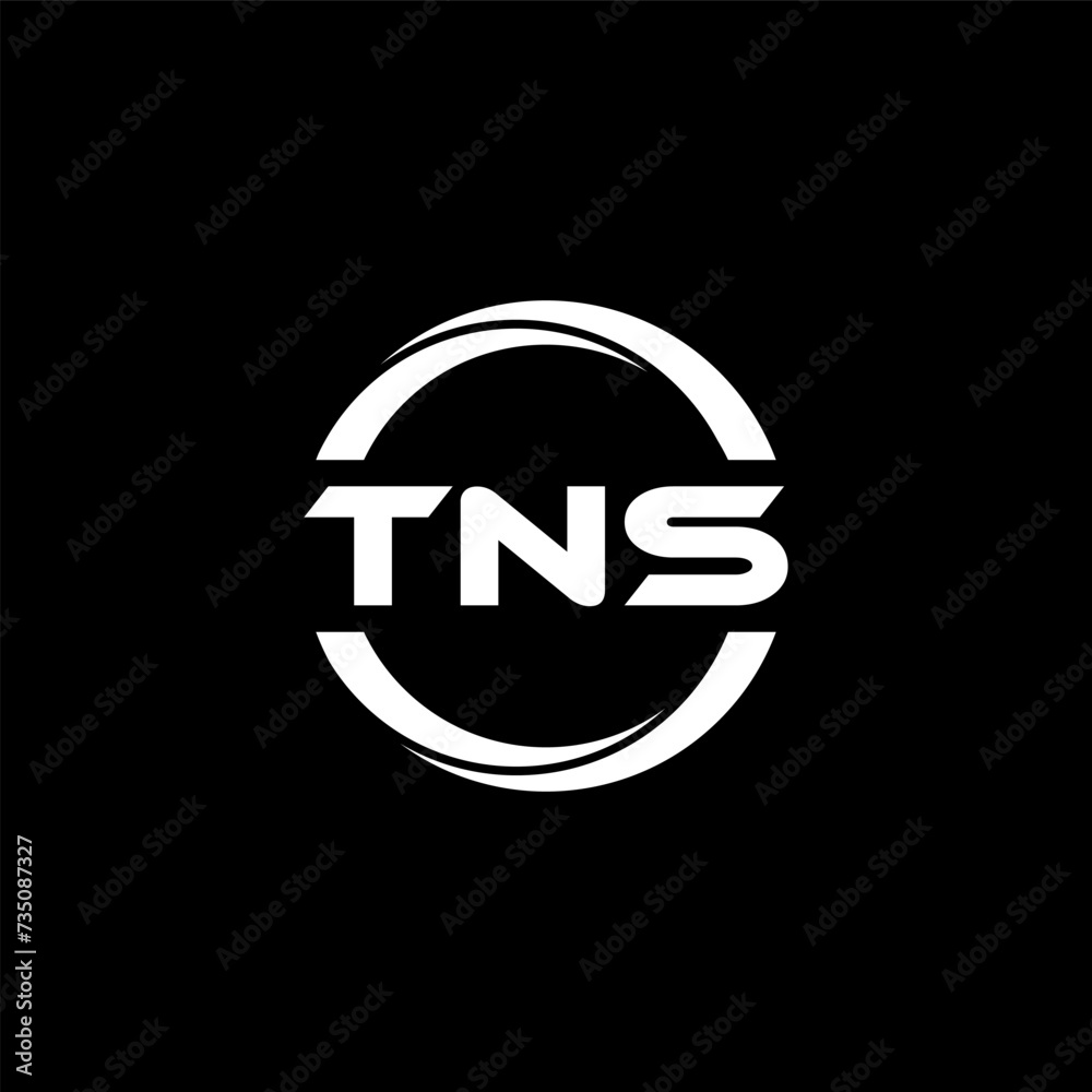 TNS letter logo design with black background in illustrator, cube logo ...