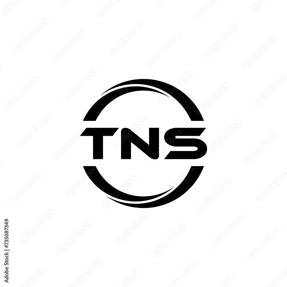 TNS letter logo design with white background in illustrator, cube logo ...