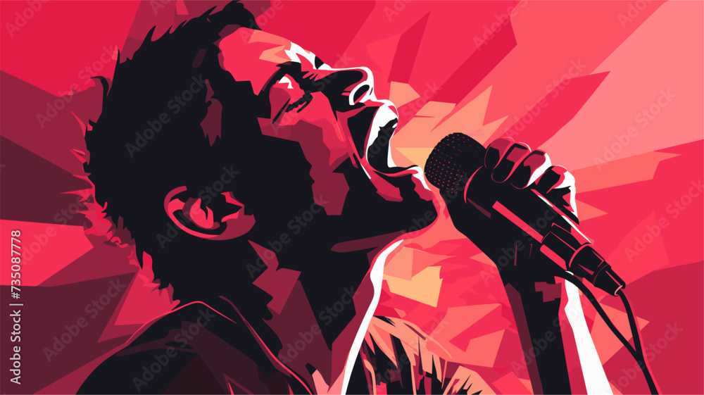 Abstract singer in a microphone spotlight representing the spotlight on ...