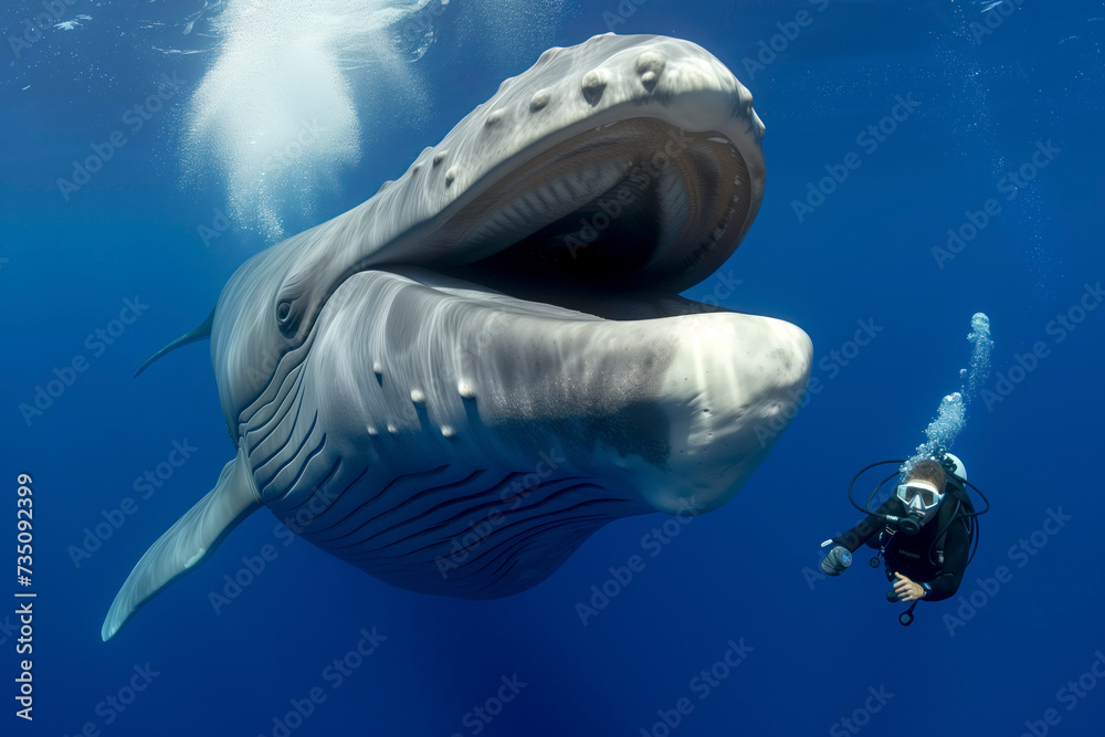 An exhilarating dive with a gentle giant of the sea, as a daring ...