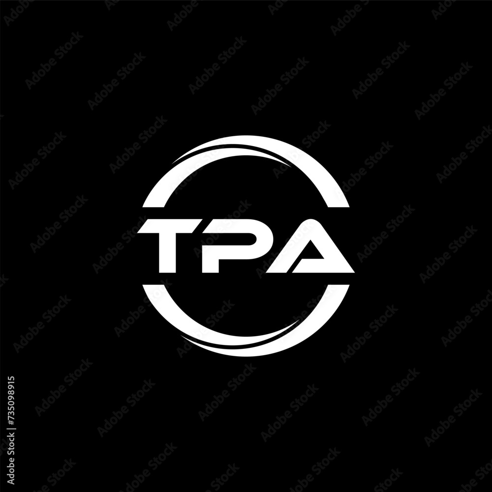 TPA letter logo design with black background in illustrator, cube logo ...