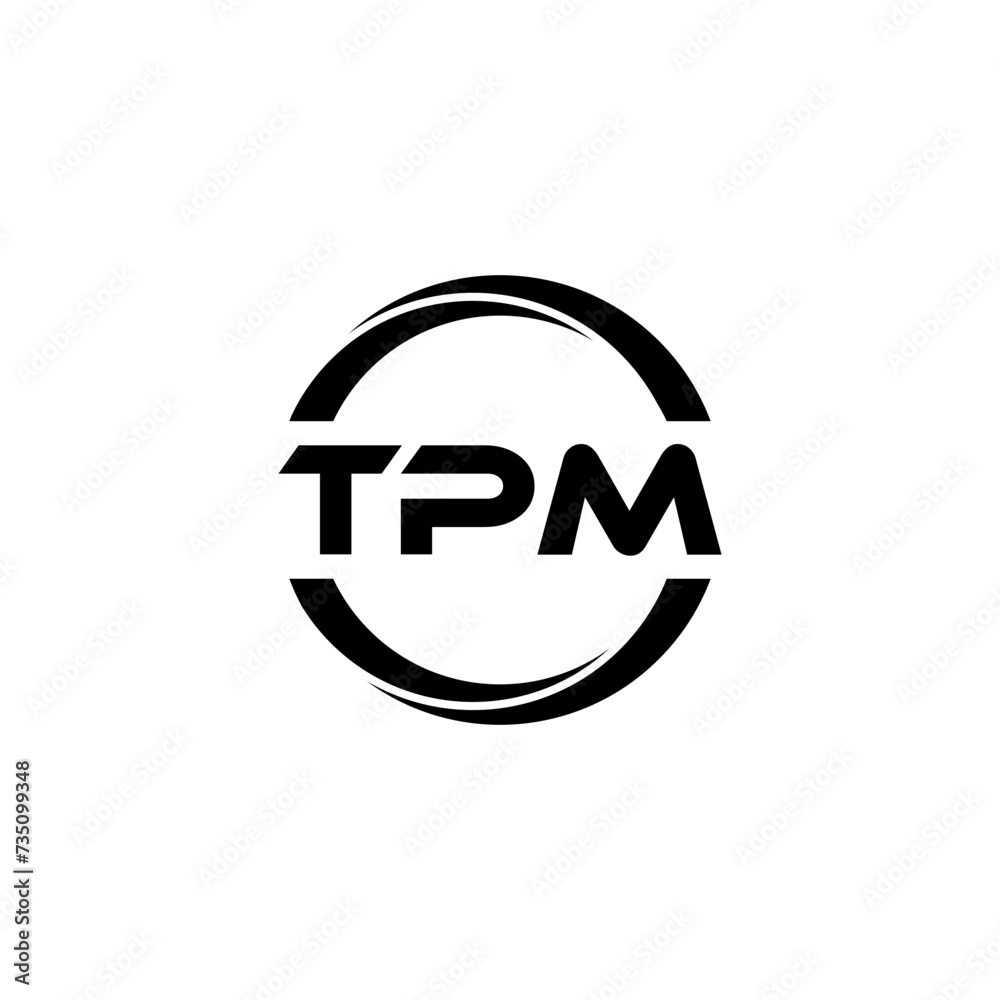 TPM letter logo design with white background in illustrator, cube logo ...