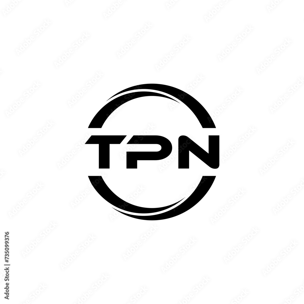 TPN letter logo design with white background in illustrator, cube logo ...