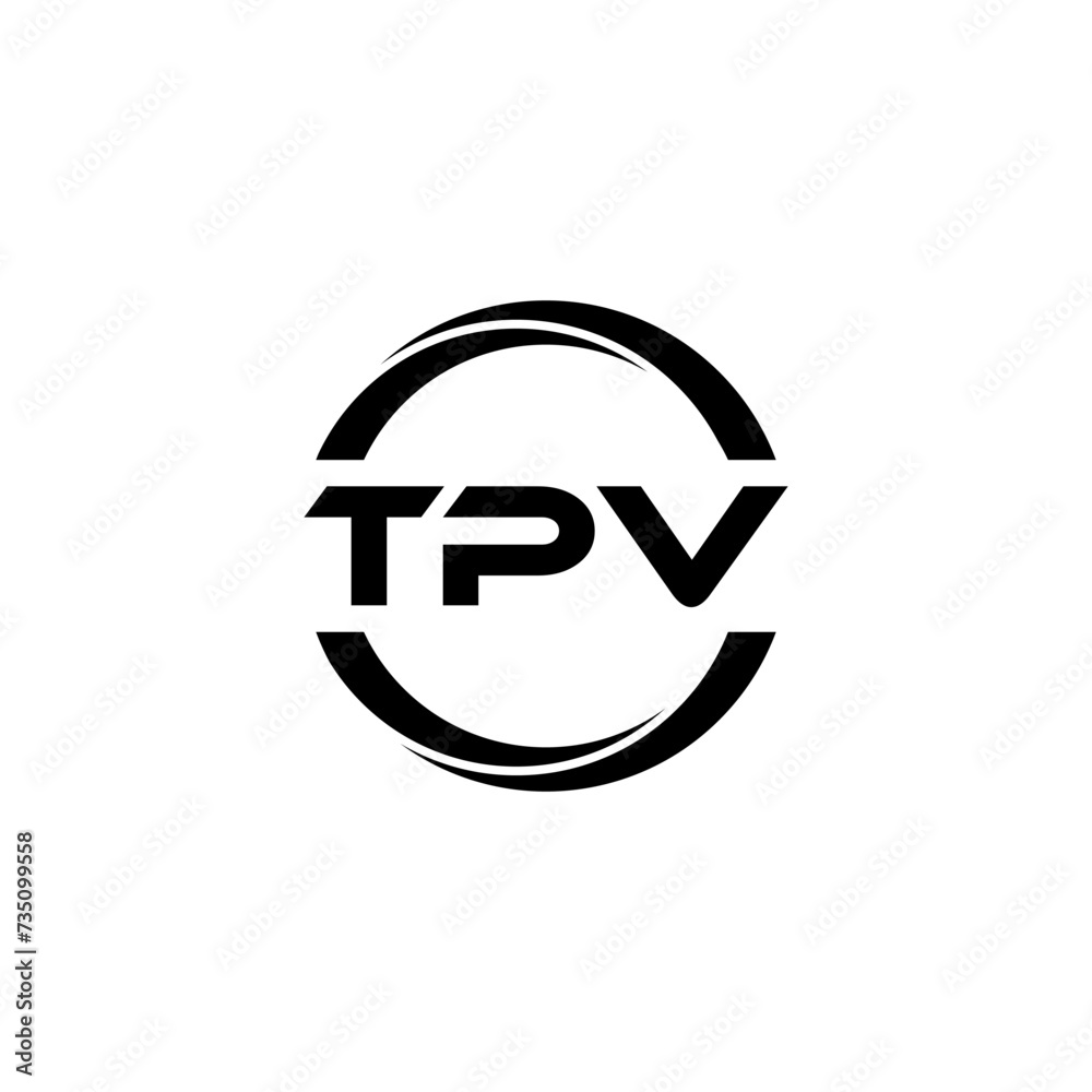 TPV letter logo design with white background in illustrator, cube logo ...