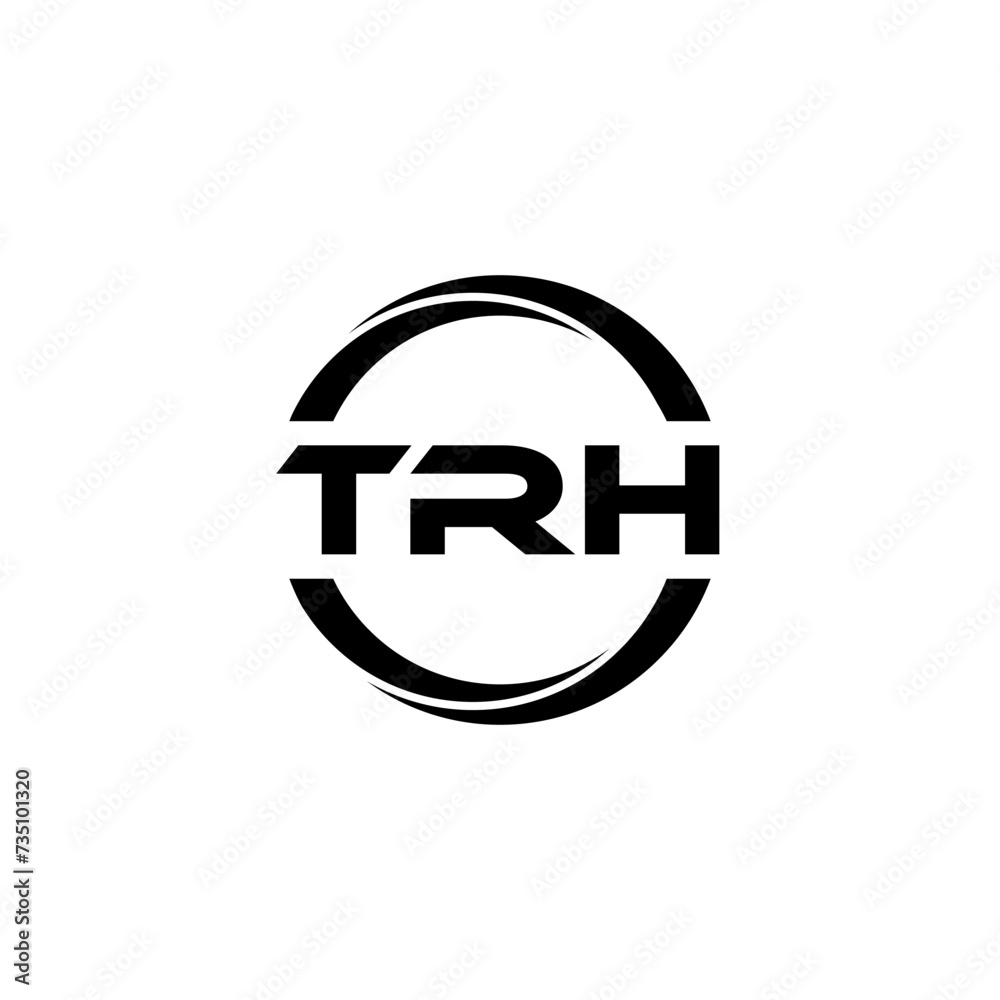 Vecteur Stock TRH letter logo design with white background in ...