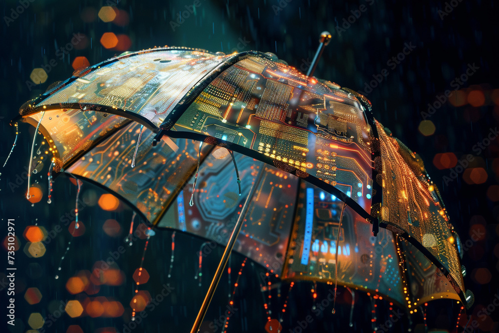 A unique visualization of a morphed umbrella with the interiors made of ...