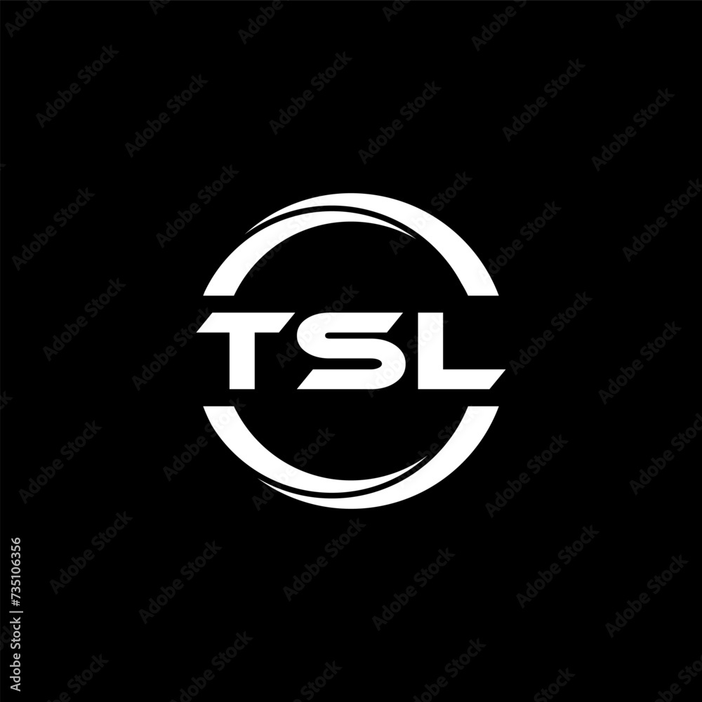 TSL letter logo design with black background in illustrator, cube logo ...