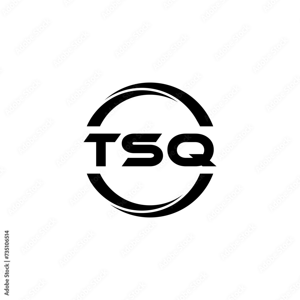 TSQ letter logo design with white background in illustrator, cube logo ...