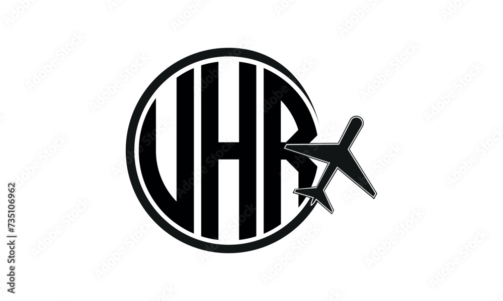 UHR three initial letter circle tour & travel agency logo design vector ...
