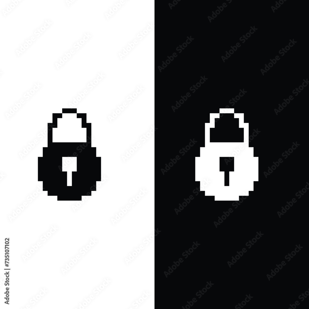 pixel lock icon vector pixel art for 8 bit game Stock Vector | Adobe Stock