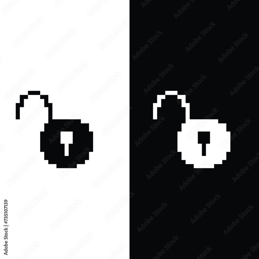 pixel lock icon vector pixel art for 8 bit game Stock Vector | Adobe Stock