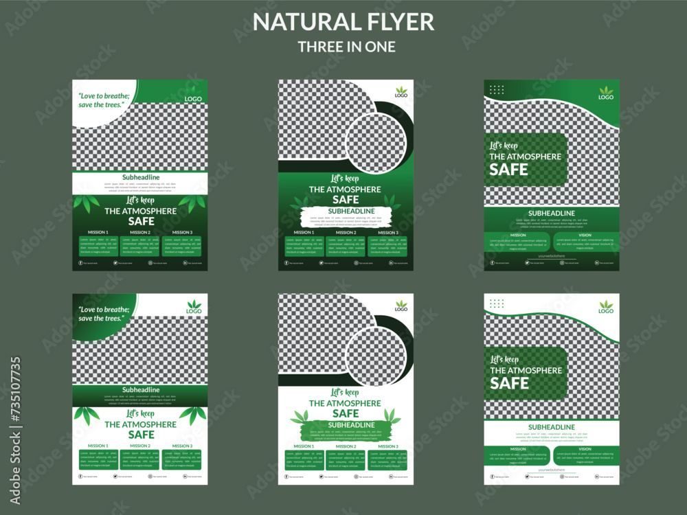 luxury and modern nature flyer poster design bundle template bundle ...