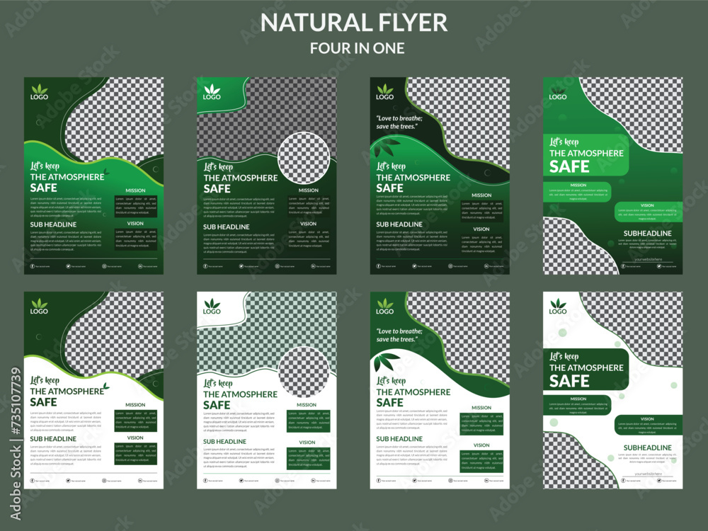 luxury and modern nature flyer poster design bundle template Stock ...