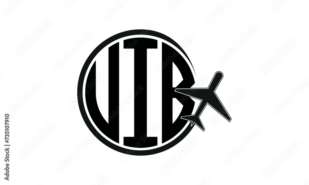 UIB three initial letter circle tour & travel agency logo design vector ...