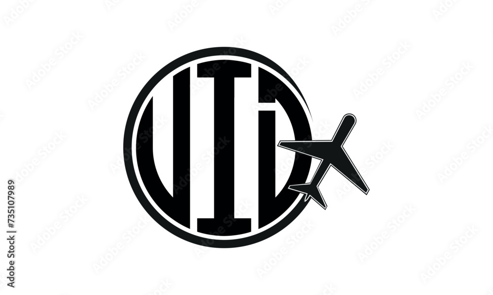 UID three initial letter circle tour & travel agency logo design vector ...