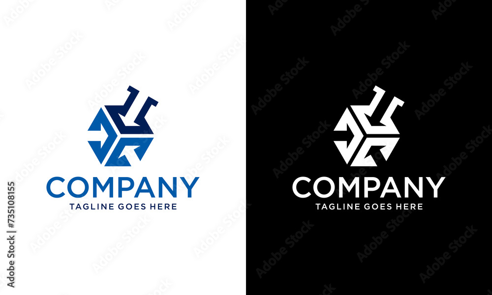 Creative hexagon lab bottle and arrow logo combination. Laboratory and ...