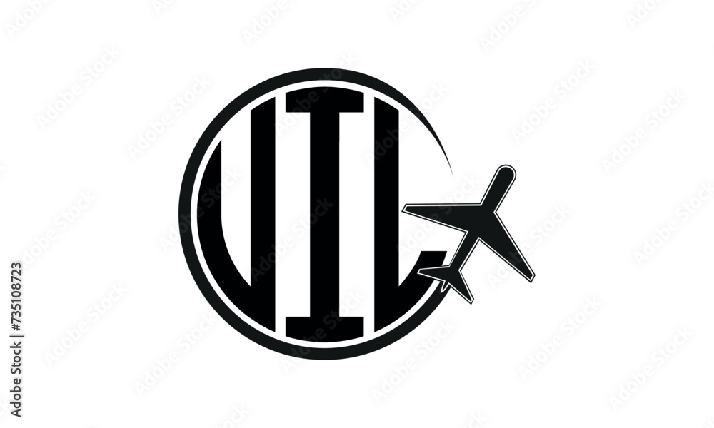 UIL three initial letter circle tour & travel agency logo design vector ...