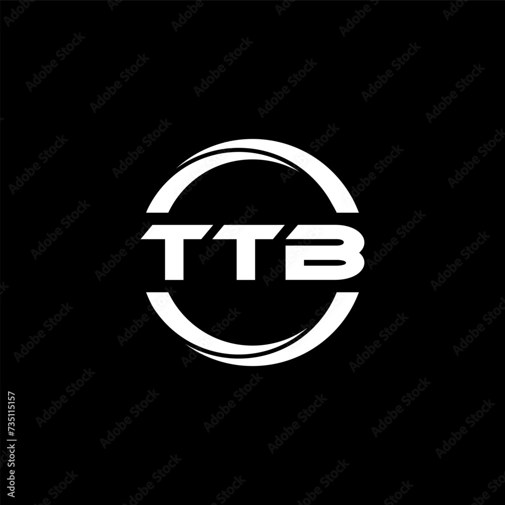TTB letter logo design with black background in illustrator, cube logo ...