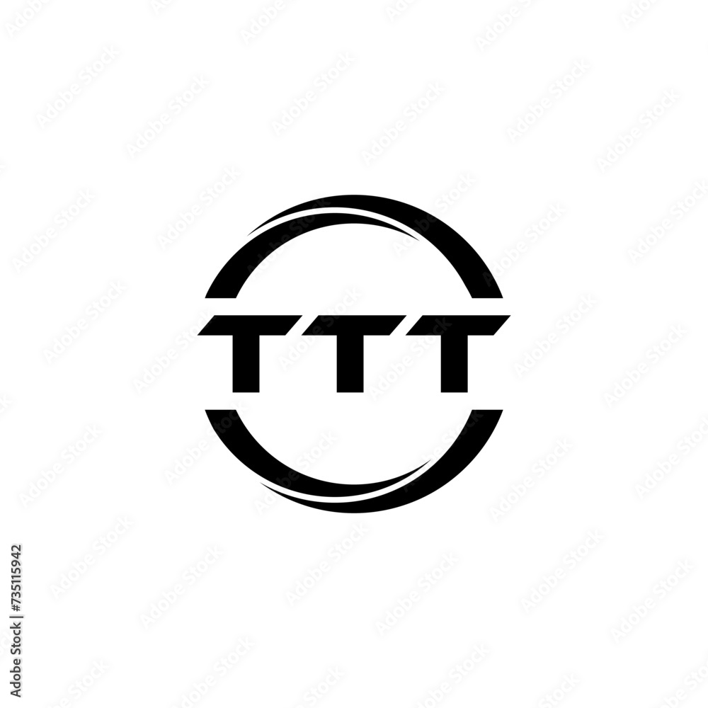 TTT letter logo design with white background in illustrator, cube logo ...