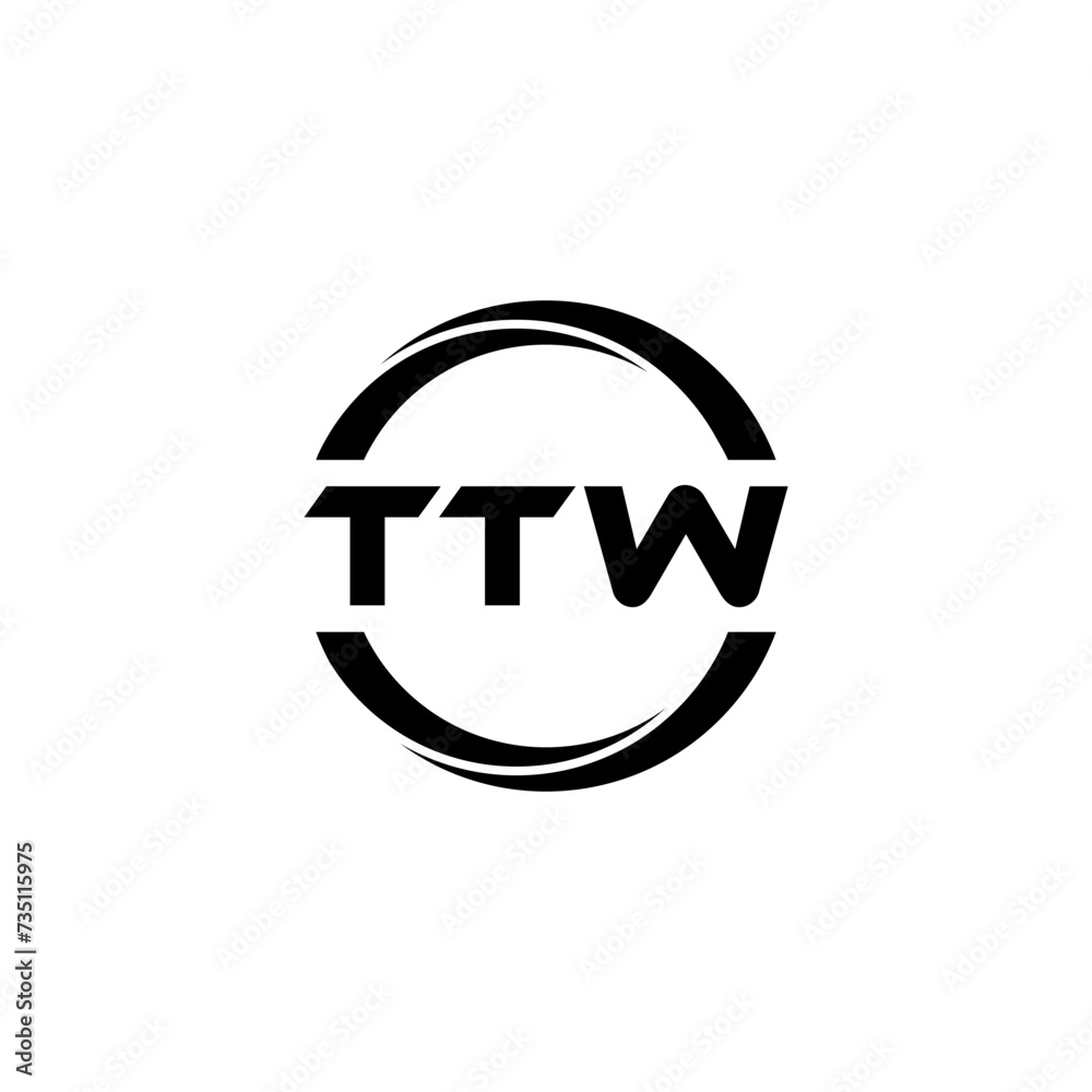 TTW letter logo design with white background in illustrator, cube logo ...
