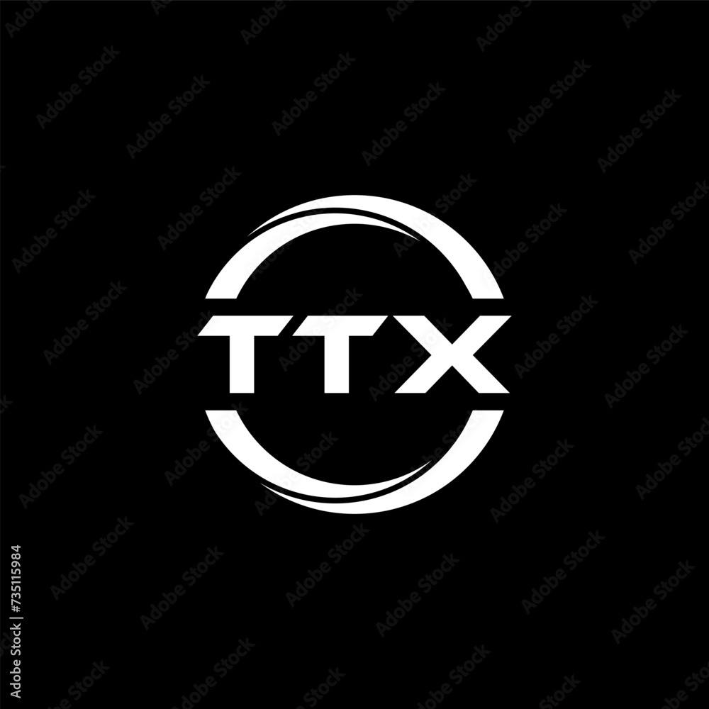 TTX letter logo design with black background in illustrator, cube logo ...