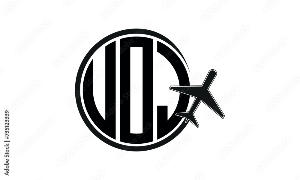 UOJ three initial letter circle tour & travel agency logo design vector ...