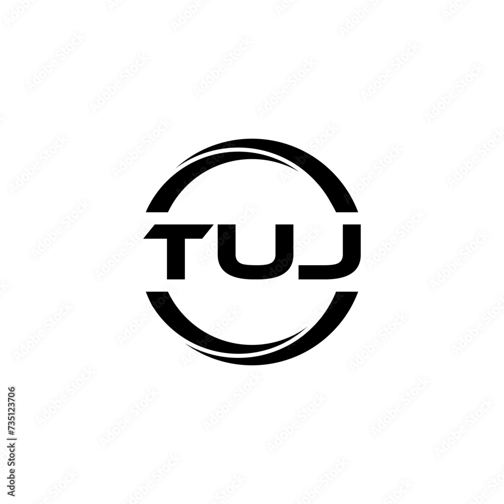 TUJ letter logo design with white background in illustrator, cube logo ...
