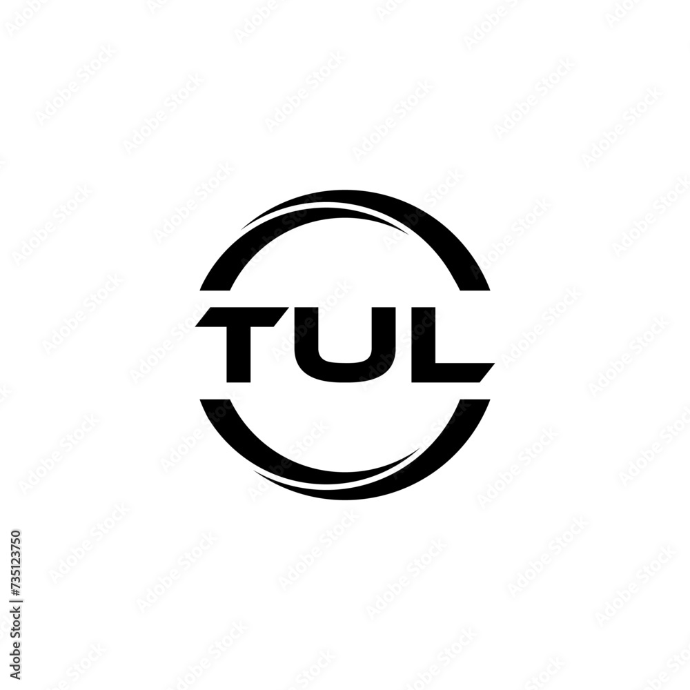 TUL letter logo design with white background in illustrator, cube logo ...