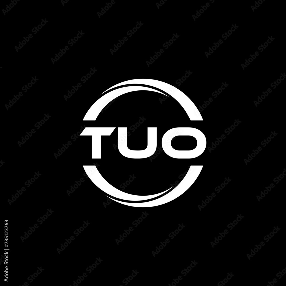 TUO letter logo design with black background in illustrator, cube logo ...