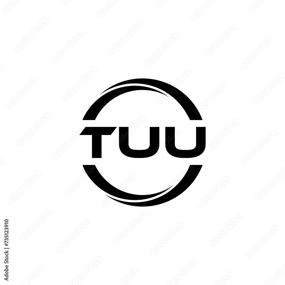 TUU letter logo design with white background in illustrator, cube logo ...
