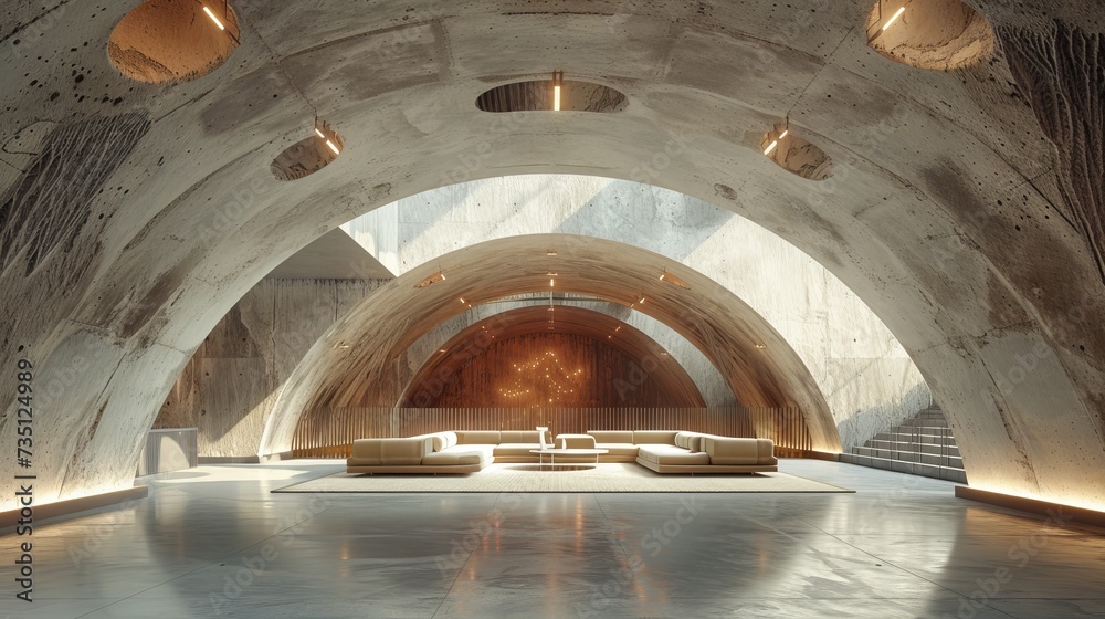 architectural model drawing of an underground nuclear bunker and underground house concept ...