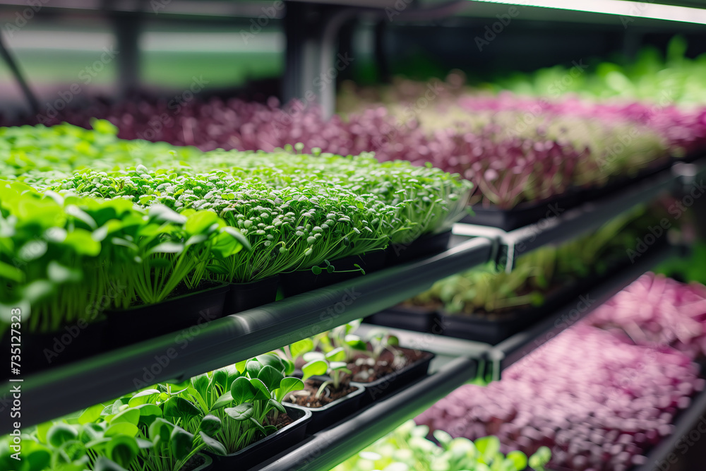 High-Tech Plant Growth, LED Hydroponic System in Action, Efficient Food ...