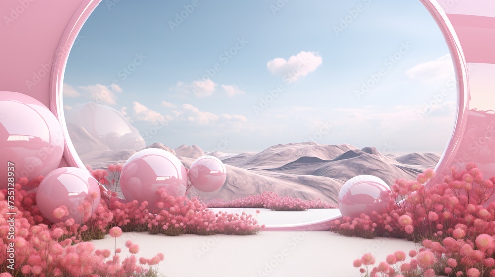 Mockup with soft and cute pastel colors. Text space is created so that ...