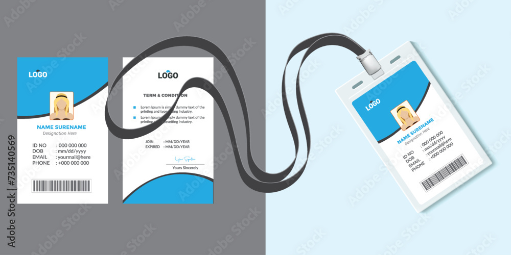 Corporate ID Card Design Template Stock Vector | Adobe Stock