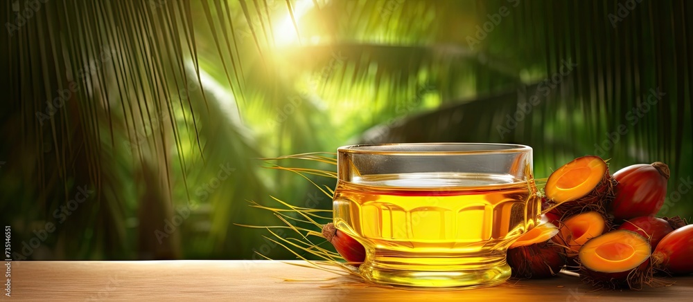 Palm oil background Palm oil is an edible vegetable oil derived from ...