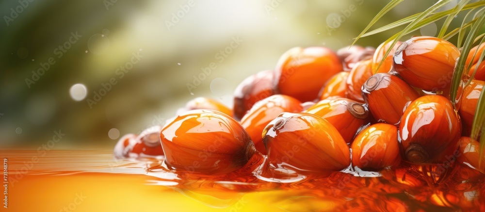Palm oil background Palm oil is an edible vegetable oil derived from ...