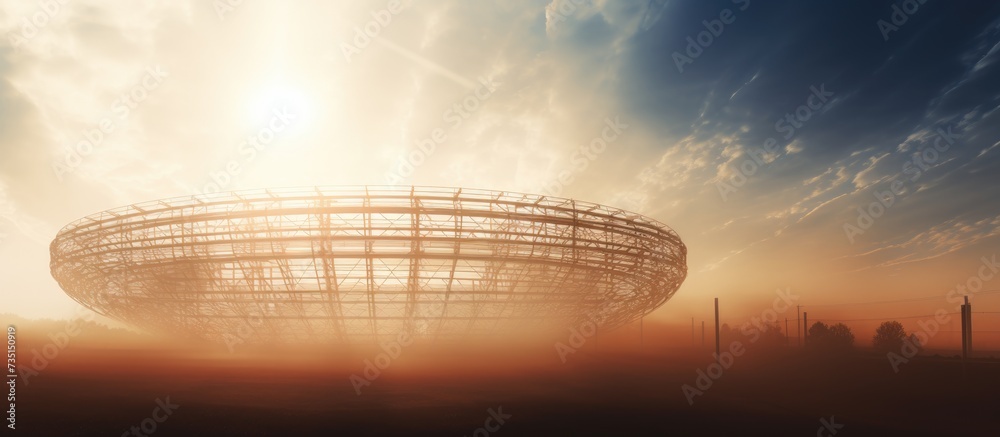 Thermic rays imprinted a permanent shadow of a gasometer The intensity ...