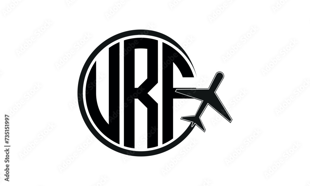 URF three initial letter circle tour & travel agency logo design vector ...
