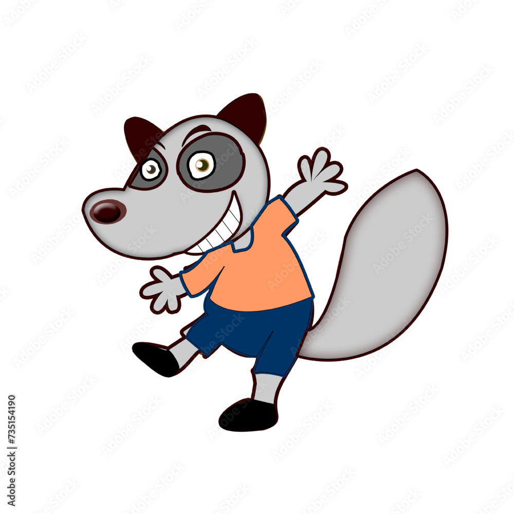 cartoon waving cartoon animal cartoon vector Stock Vector | Adobe Stock