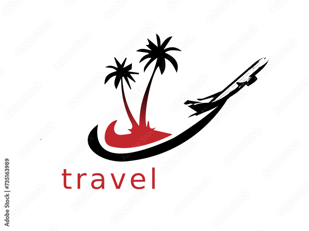 Travel logo Plane circle maneuver logo icon design template vector ...