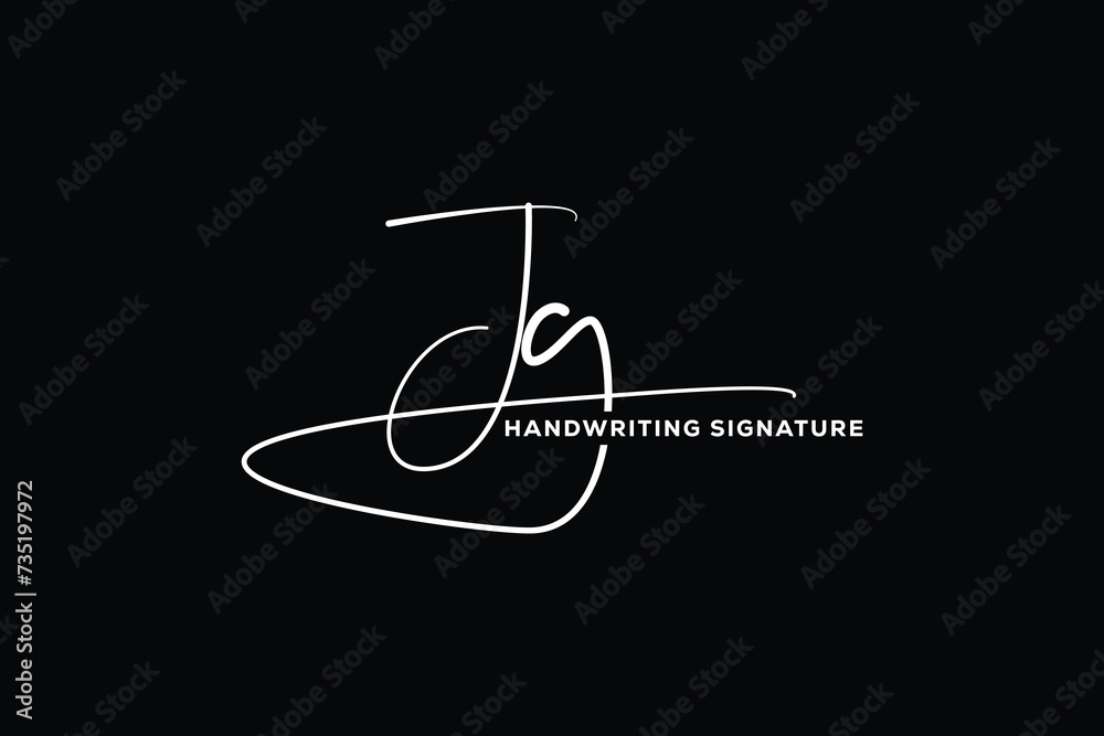 JG initials Handwriting signature logo. JG Hand drawn Calligraphy ...