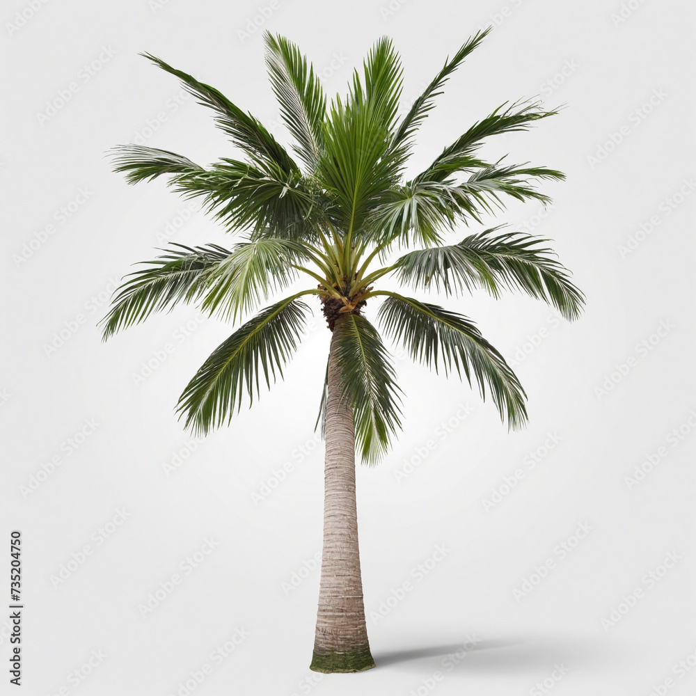 one palm tree, png file of isolated cutout object on transparent ...