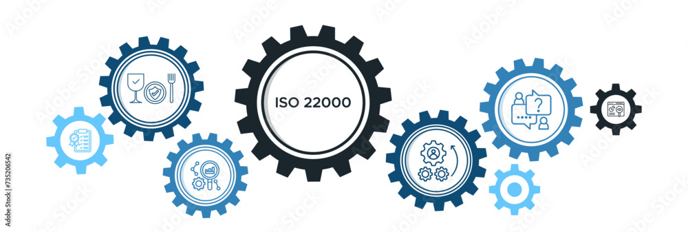 ISO 22000 banner web icon vector illustration concept for food safety ...