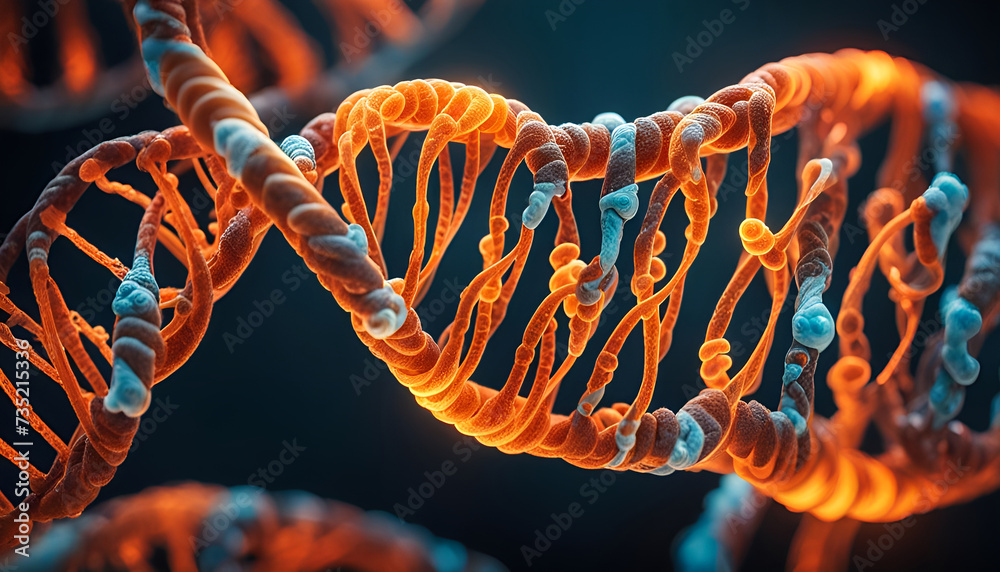 DNA DNS Strang genetisch mikroskopische close up Makro Aufnahme ...