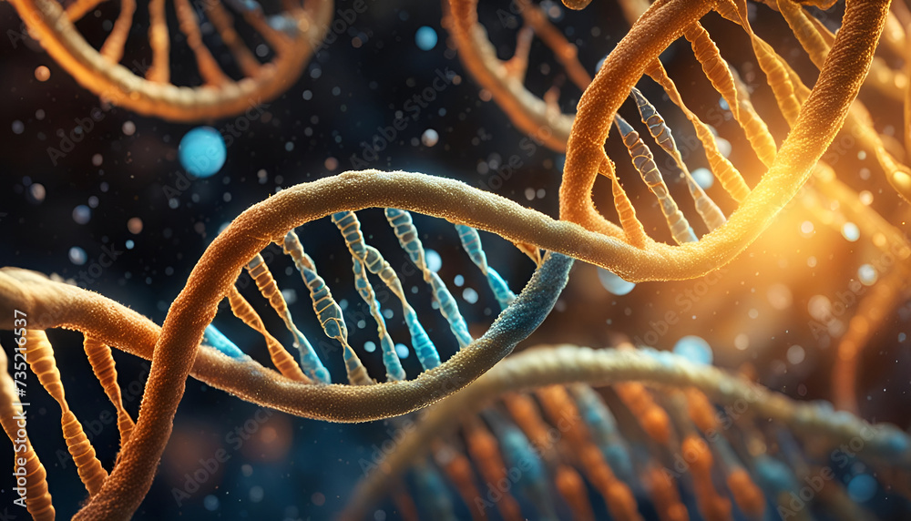 DNA DNS Strang genetisch mikroskopische close up Makro Aufnahme ...