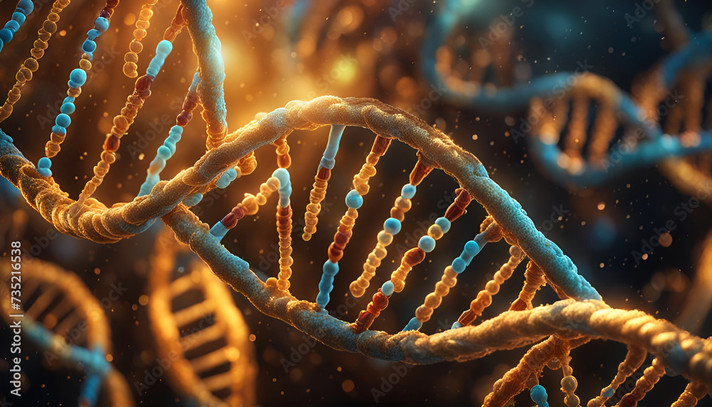 DNA DNS Strang genetisch mikroskopische close up Makro Aufnahme ...