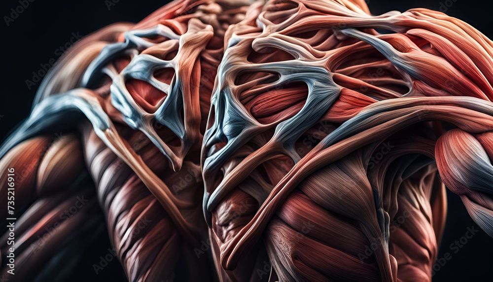 Muskulatur Muskeln Fasern Vorlage Hintergründe medizinisch 3D human ...