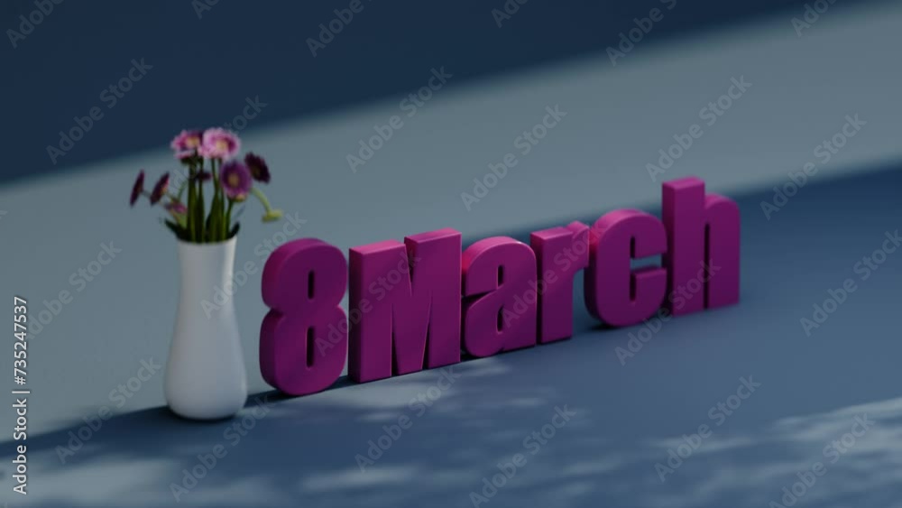Festive 3d animation for the March 8th holiday. International Women's ...